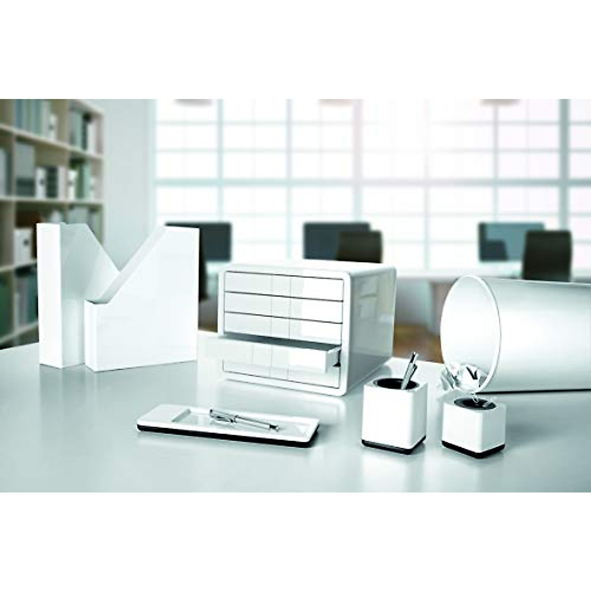 Han Elegance 219/ 240 x 300mm 13L Wastepaper Bin - High Gloss White