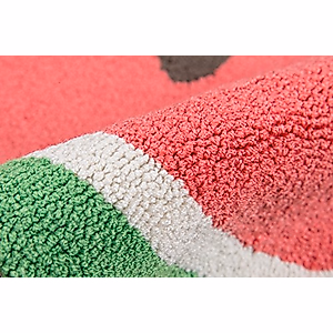 Novogratz by Momeni Cucina Collection Kitchen Mat, Area Rug, 1'6" x 3' Half Moon, Red