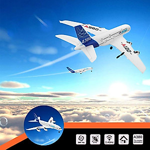 New A380 Airplane 2.4G 3Ch Fixed Wing Outdoor A120-A380 RC Plane Toys (Two Batteries Without Light)