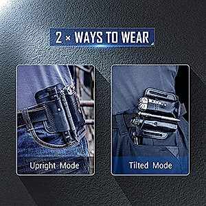 NEXTORCH EDC Leather Sheath, Multitools Sheath,Knife Belt Sheath/Leather Flashlight Holster/EDC Pocket Organizer Sheath for men, FLashlight Sheath for Knives/Flashlights/Tactical Pens/Tools