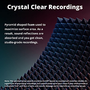 TRUE NORTH Microphone Isolation Shield w/Desk Feet and Stand Mount - Portable Vocal Booth Sound Booth Recording Equipment, Mic Shield Portable Recording Booth, Microphone Shield Portable Sound Booth