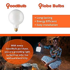 GoodBulb 1OO Watt G40 Globe Light Bulbs | Frosted Finish Medium E26 Base 2700K Warm White Light | Dimmable 1OOW 1300 Lumens | Ideal Vanity Light Bulbs | Pack of 10 Bulbs