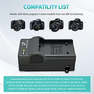 LP NB-6L NB-6LH Battery Charger, Camera Charger for Canon PowerShot S120, SX170 is, SX260 HS, SX280 HS, SX500 is, SX510, SX520, SX530, SX540 HS, SX600 HS,SX610 HS& More