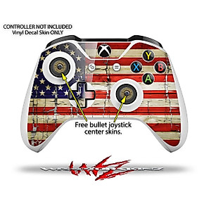 WraptorSkinz Decal Vinyl Skin Wrap Compatible with Xbox One S Console and Controllers - Painted Faded and Cracked USA American Flag