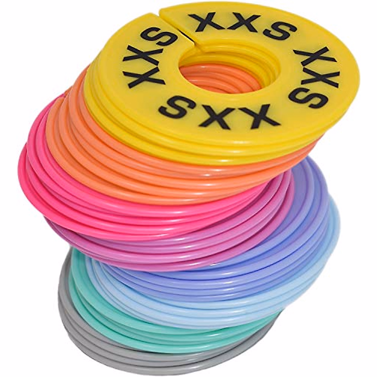 COLIBYOU Clothes Size Dividers (40 Pack) Clothing Rack Round Closet Hangers, Perfect for Live Sale and LuLaRoe Supplies, Sizes XXS to 3XL