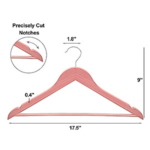 ROSOS Cedar Hangers for Closet 20 Pack, Wooden Hangers with Smooth Notches, Sturdy Cedar Wood Coat Hangers with 360 Rotating Hook Great for Refresh Closet