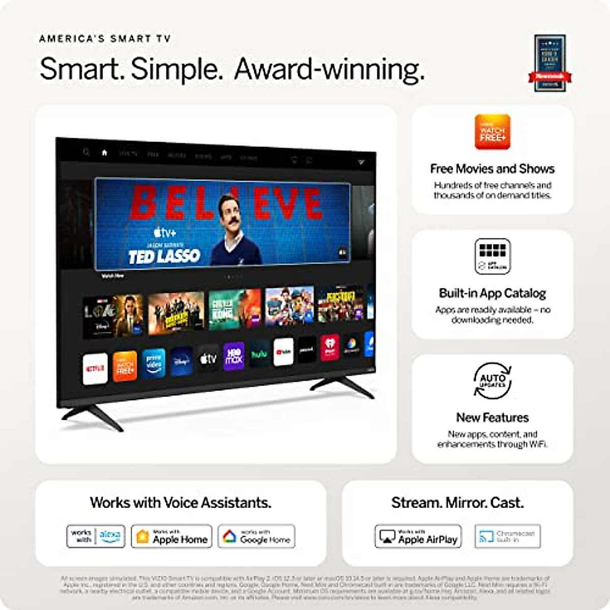 VIZIO 24-inch D-Series FHD LED Smart TV w/Bluetooth Headphone Capable, AMD FreeSync & Alexa Compatibility, D24fM-K01, 2023 Model