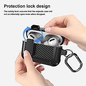Lopnord Case for Airpod Pro Case Cover with Lock, Compatible for Airpods Pro 2nd Generation/1st Generation Case (2023/2022/2019), Shockproof Cover for iPod Pro Case Men Women(AirPod Pro Not Included)