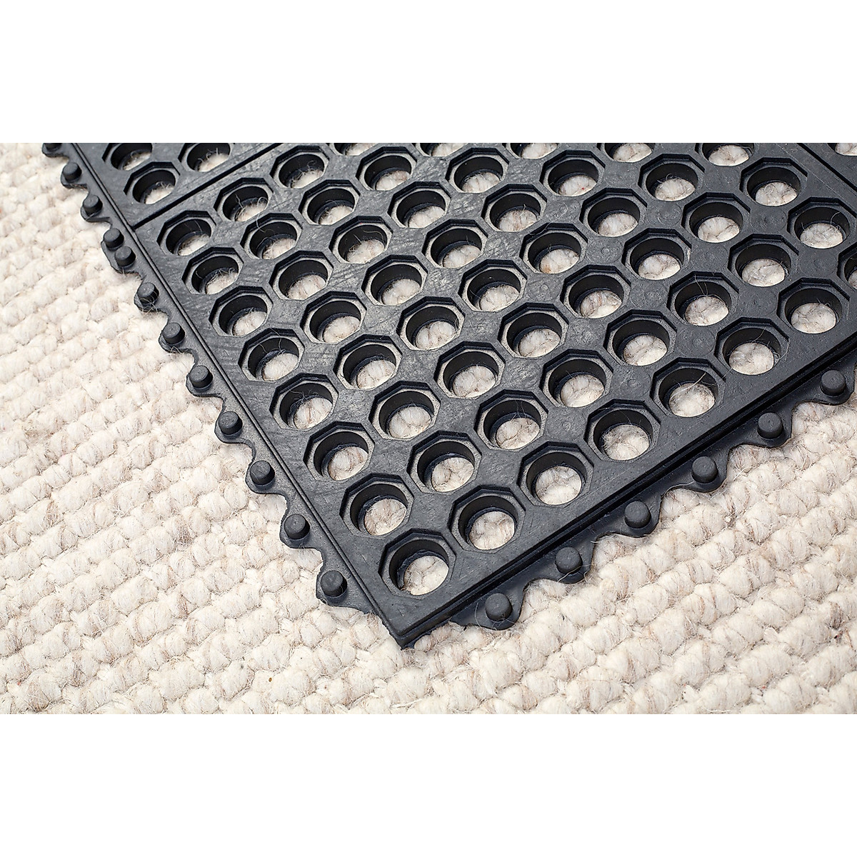 IRONGATE - Anti-Fatigue Drainage Mats - 4 Pack - Rubber - Rugged Sturdy Heavy Duty Commercial Grade - Non Slip Outdoor Indoor Skid Resistant -Restaurant Floor Tile Drain Pool Balcony Yard- 3' x 3'