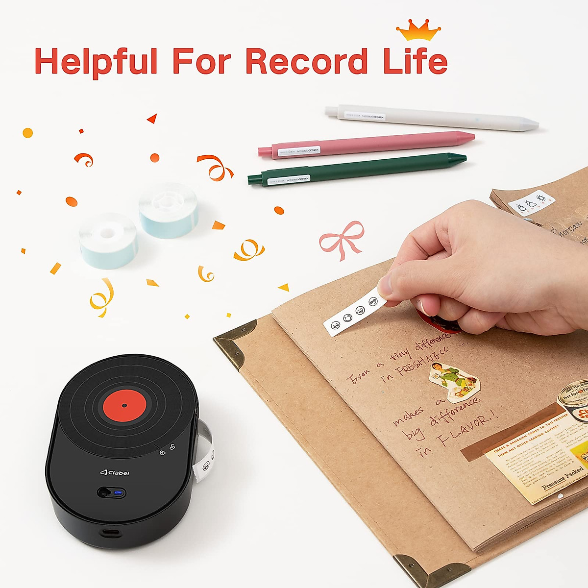 CT521B Label Maker Machine with Tape, Perfect for Women, Wife,Mom,Grandma, Available for Home Office Organization Mother's Day Decor Birthday Gift