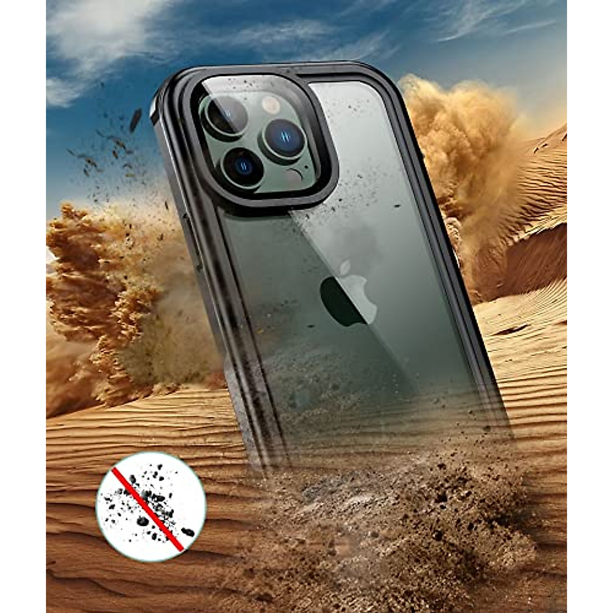 Menyadoo Designed for iPhone 14 Pro Waterproof Case - Full Body Protective Case Shockproof Dustproof Protection Phone Case with Built in Screen Protector for iPhone 14 Pro 6.1 inch Black