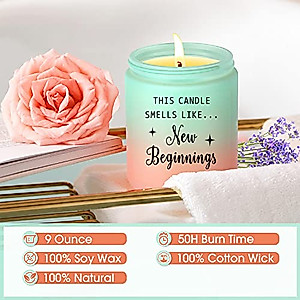 SOGLIM New Beginnings Candle, New Job Gifts for Women - New Beginnings Gifts for Women - Break Up Gifts - Graduation Gift Ideas, Divorce Gifts, House Warming Gifts, Congratulation Gifts for Women