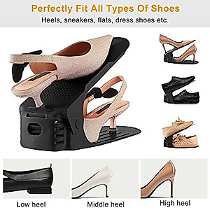 SensaitiN 10pcs Organizer Space Saver Storage Slot Shoe Rack Holder Adjustable MagnifiQ Shoe rack Shoe organizer Shoe storage Shelf organizer Shoe organizer for closet Shoe rack organizer