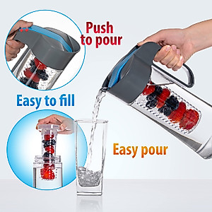 Wyndham House Fruit Infusion Pitcher, 60 Ounce, With Freezer Gel Base