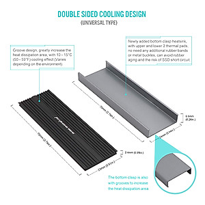 Advancing Gene NVMe M.2 2280 SSD Heatsinks Cooler, Universal Type (2nd Gen)