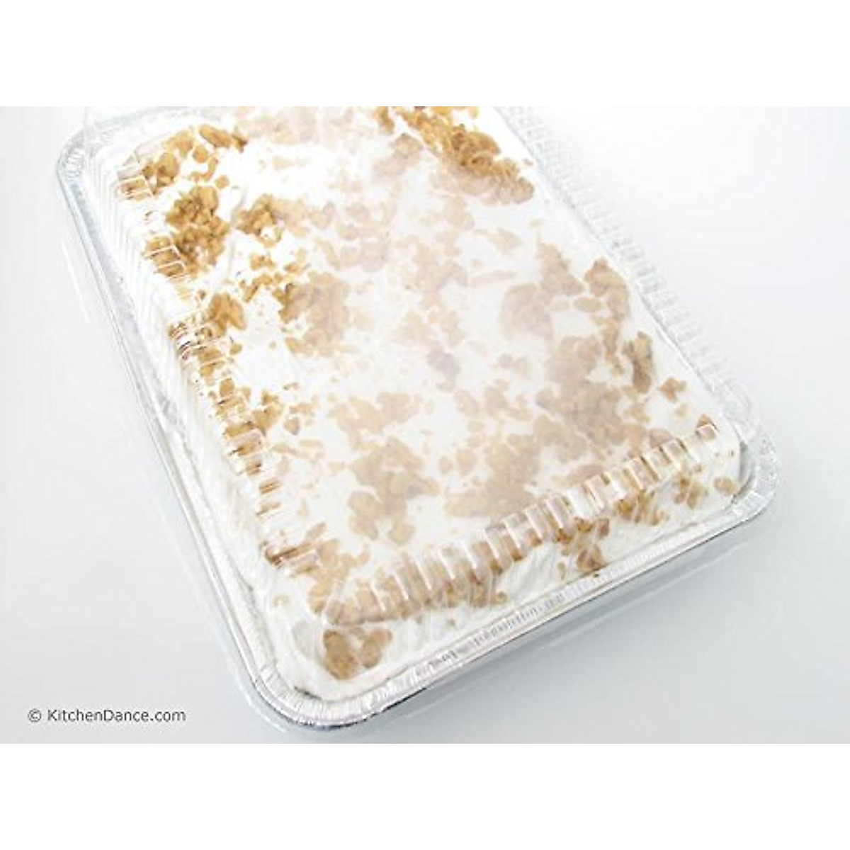 KitchenDance Disposable Silver 13" x 9" x 2" Aluminum Cake pans with Lids - 80 Ounces Rectangular Baking Pan Perfect for Cakes, Casseroles - Non Stick Pan for Baking, Storing, Preparing Food, 12 sets