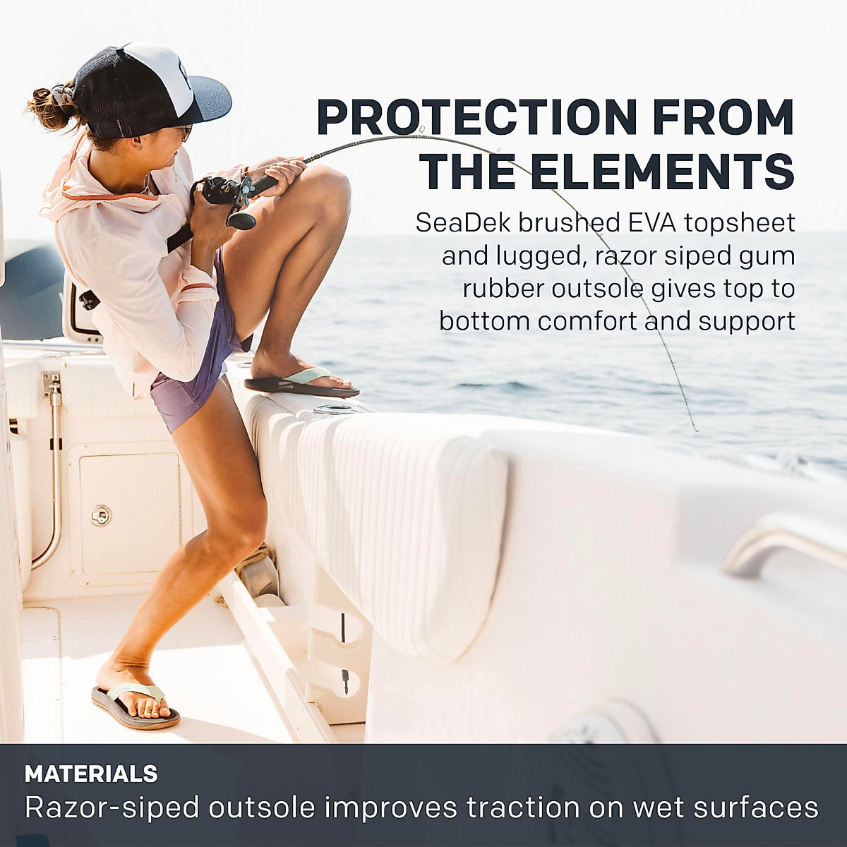 Grundéns Women's Deck-Mate 3-point Sandal, Dark Brown, 9