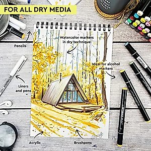 SKETCHBAR Mirror PAD A5, use 100% of Your Sketchbook, 220 g/m2, Extra Smooth, bleedproof Technology Allows You to use Every Side of Every Page, Ideal for Artists, Illustrators, Drawing