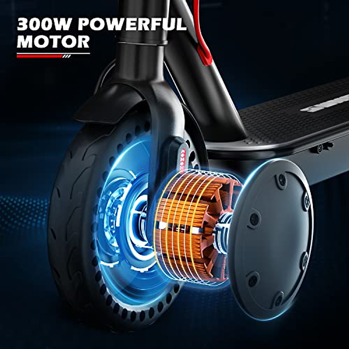 MoNiBloom E Scooter 19 Mph & 16 Mile Range, 8.5" Solid Tires Electric Kick Scooter w/Maximum Grade Climb of 15%, Cruise Control, IP4 Waterproof Load 330lbs Folding Commuting Scooter for Adults & Teens