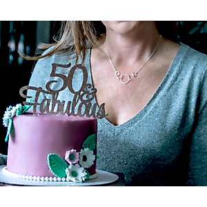 EFYTAL 50th Birthday Gift for Her, Sterling Silver 5 Circle Necklace, 50th Birthday Gifts For Women, Cool Gifts for 50 Year Old Woman, 50th Birthday Decorations, 50th Birthday Gift Ideas, Turning 50