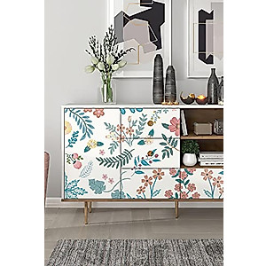 JiffDiff Boho Peel and Stick Wallpaper Floral Wallpaper Vintage Textured Wallpaper for Bedroom, Contact Paper Peel and Stick Kitchen Cabinet Furniture Nursery Renter Friendly Wallpaper