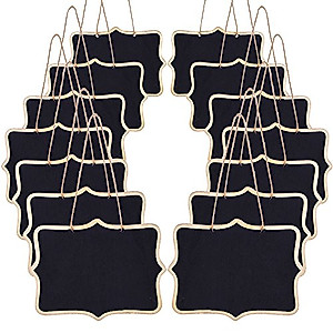AUSTOR 14 Pcs Mini Chalkboards Signs 4.7 X 6.3 Inch Chalkboard Tags Hanging Message Board Chalkboard Labels for Kitchen and Weddings