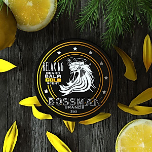 Bossman Relaxing Beard Balm - Beard Tamer, Relaxer, Thickener and Softener Cream - Beard Care Product - Made in USA (Gold Scent)