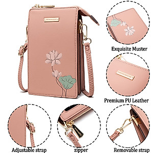 Touchscreen Phone Crossbody Bag for Women Cell Phone Purse Wallet Crossbody with Credit Card Slots for iPhone 13/13Pro etc. (Black)