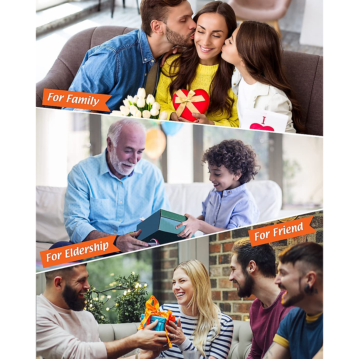 Pack of 3 Silicone Spatula, Non Stick Cooking Utensil Set Wooden Handle Kitchen Turner for Baking Mixing Grilling Serving Food Heat Resistant Non Scratch Hooks Included,Khaki