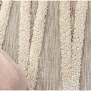 Well Woven Bergen Beige Flat-Weave Hi-Low Pile Geometric Stripes Moroccan Tribal Area Rug 8x10 (7'10" x 9'10")