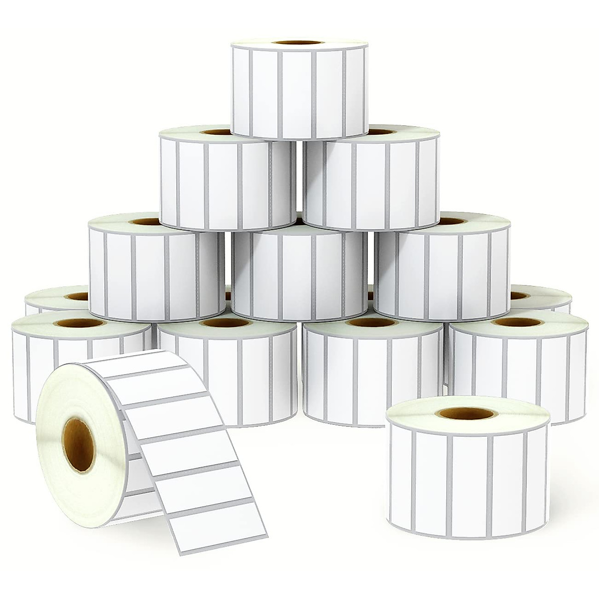 BETCKEY - 3" x 1" (76 mm x 25 mm) UPC Barcode & Address Labels Compatible with Zebra & Rollo Label Printer,Premium Adhesive & Perforated [16 Rolls, 22000 Labels]