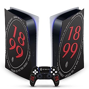 Head Case Designs Officially Licensed AC Milan 1899 Oversized Art Vinyl Faceplate Sticker Gaming Skin Decal Compatible With Sony PlayStation 5 PS5 Digital Edition Console and DualSense Controller