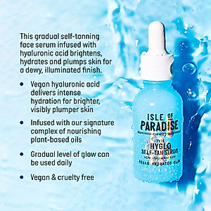 Isle of Paradise Hyglo Face Hyaluronic Self Tan Serum - Hydrating and Brigtening Gradual Tan Facial Serum, Vegan and Cruelty Free, 1.01 Fl Oz
