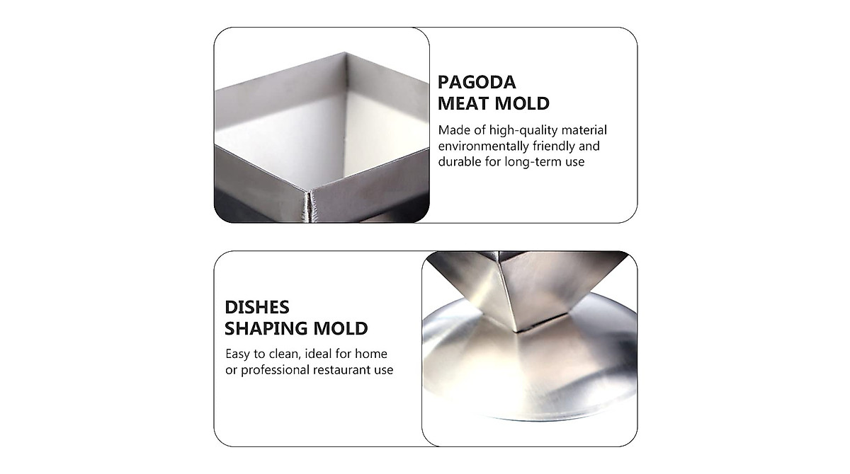 Hemoton Stainless Steel Pyramid Mold for Cooking