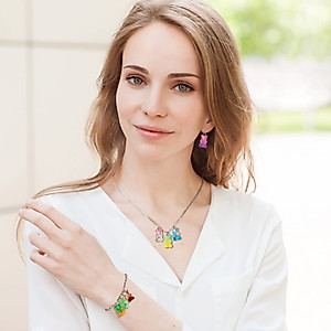 60pcs Gradient 3D Gummy DIY Bear Charms- Resin Bear Shaped Clay Pendants in 15 Colors Earring Bracelet Nacklace DIY Jewelry Making Pendants Nail Art Accessory for Adults DIY Handmade Crafting Gifts