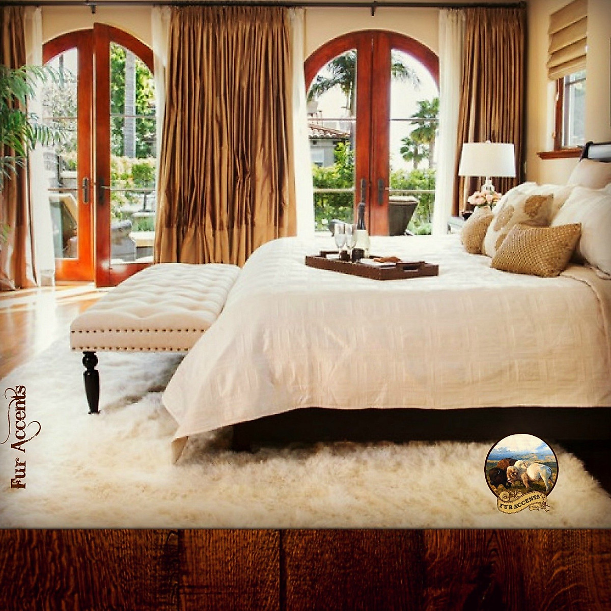 Large White Faux Sheepskin Area Rug - Rectangle - Shag - Luxury Faux Fur - Ultra Suede Backing - Fur Accents Original Design (10'x12')