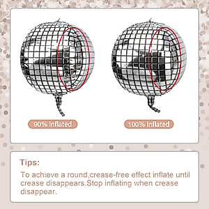 GOER Big Silver Disco Ball Balloons - Pack of 6, Disco Party Decorations | 4D Sphere Balloons for Bachelorette Party Decorations | New Year Eve Silver Party Decorations, Graduation Party Decorations