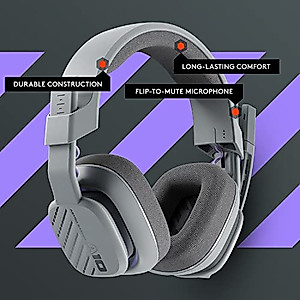 Astro A10 Gaming Headset Gen 2 Wired Headset - Over-Ear Gaming Headphones with flip-to-Mute Microphone, 32 mm Drivers, for Xbox Series X|S, Xbox One, Playstation 5/4, Nintendo Switch, PC, Mac - Grey