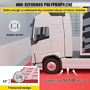 VEVOR Garage Tiles Interlocking, 25 pcs Red 12" x 12" Garage Floor Covering Tiles, Non-Slide Diamond Plate Garage Flooring Tiles Support 55000 lbs for Basement, Gym