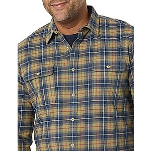 Goodthreads Men's Standard-Fit Long-Sleeve Stretch Flannel Shirt, Dark Blue/Multi Color/Plaid, XX-Large Tall