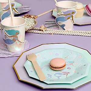 Coterie Unicorn Party Cups (Set of 10) - Party Cups For Unicorn Party, Birthday Party, Baby Shower - Unicorn Party Supplies | 9oz Iridescent Cups with Glitter Stick-On Unicorns | Paper