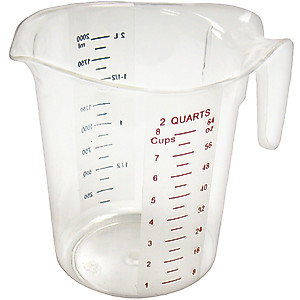 Winco PMCP-200 Measuring Cup, Polycarbonate, 2-Quart, Clear