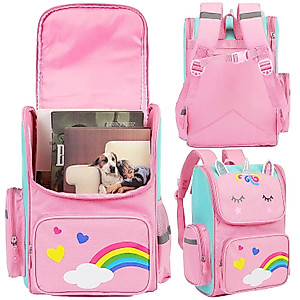 Travel Backpack for Kids Toddler Backpack School Unicorn Backpack for Girls Backpack Elementary School Bag Kids Backpacks for Girls Hiking Pink Backpack Cute Bookbag for Girls