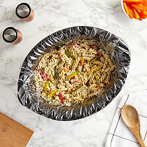 100 Pack Slow Cooker Liners, Clear Plastic Cooking Bags for Oval or Round Pot, 3-8 QT, Easy Clean Up, Regular Size, Disposable (13x21 in, Bulk Pack)