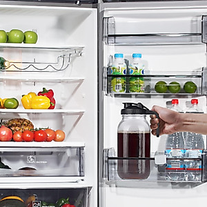 Cold Brew Coffee Maker Pitcher, 32 oz(1 Quart) Thick Glass Mason Jar with Heavy Duty Stainless Steel Filter & Handle for Iced Brew Coffee, Ice Lemonade, Sun Tea