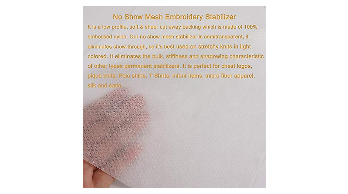 New Brothread No Show Mesh Stabilizer 8x8 Inch Precut Sheets for Light ...