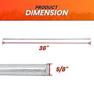 AR-PRO (2-Pack) 5/8” x 36” Zinc Plated Steel Rods Designed for Use as an Axle Shaft on Hand Trucks Dollies Wagons 4005BC Wheelbarrows