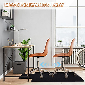 HomeMall Hardwood and Tile Floor Office Chair Mat, 48"x36" Computer Gaming Rolling Chair Mat, Non-Slip Low-Pile Floor Protector, Under Desk Rug for Rolling Chair, Black