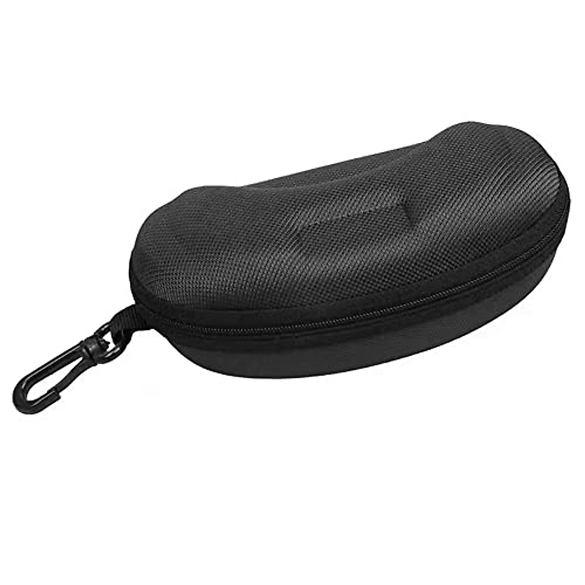 Yamrots 2 Pcs Zipper Hard Sunglasses Cases Portable Travel Eyeglasses Cases with Plastic Hook (Black)