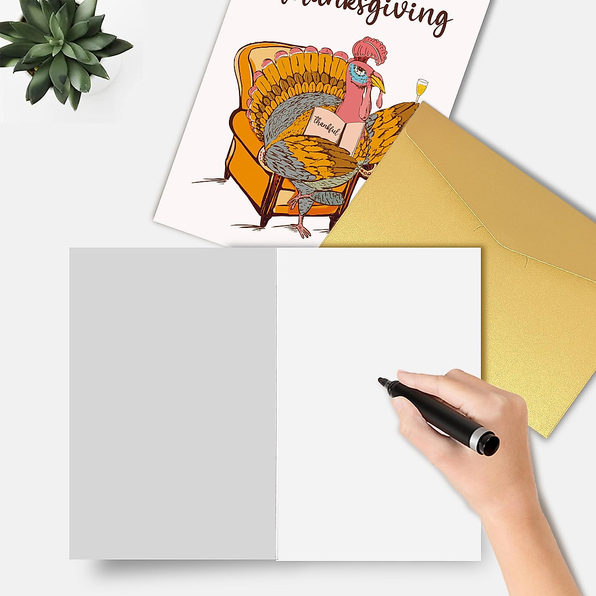 Funny Thanksgiving Turkey Card for Women Men, Hilarious Fall Seasons Card, Happy Thanksgiving Card for Family Friend, Thankful Holiday Card
